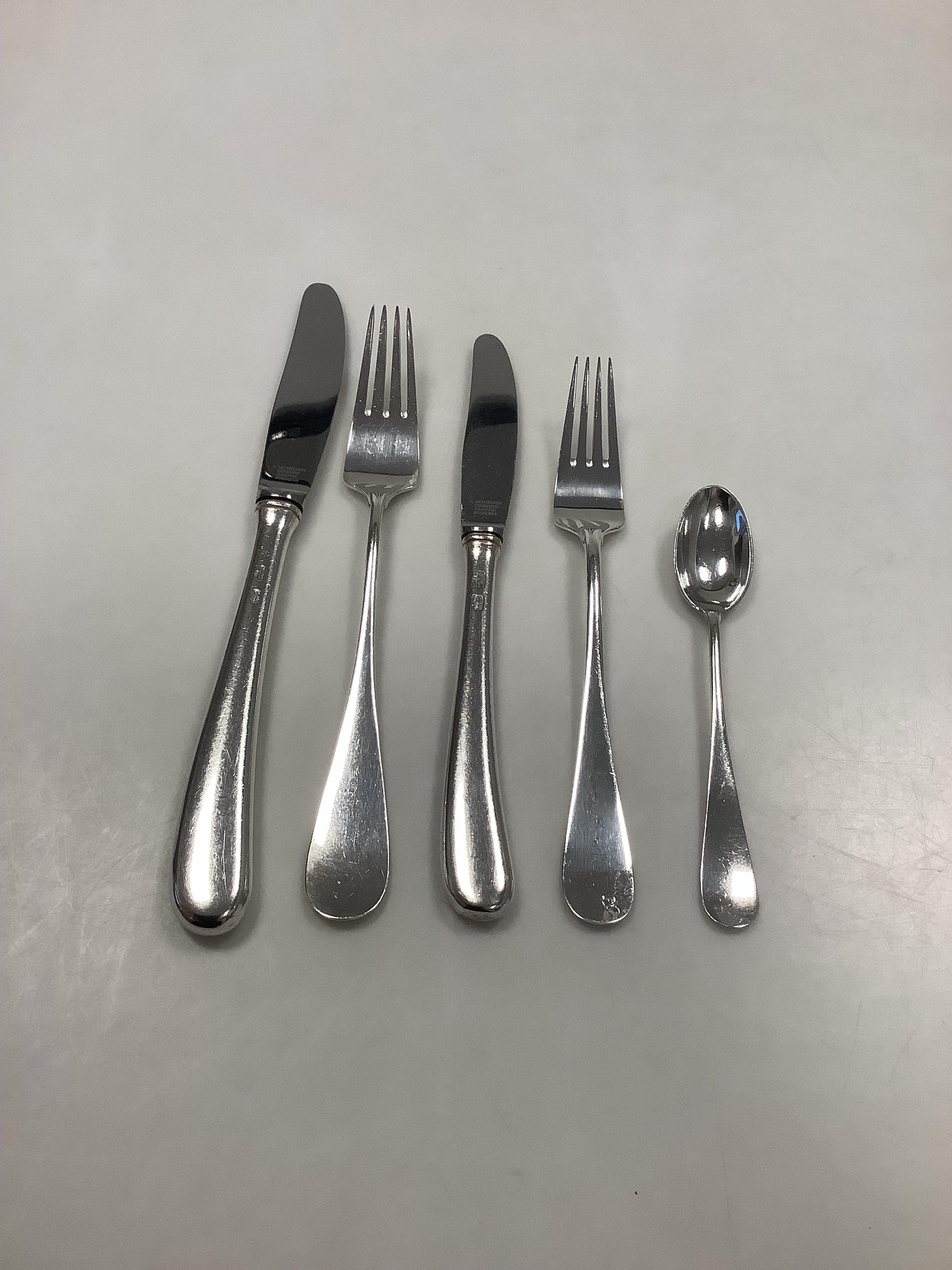 Anton Michelsen Ida Sterling Silver Cutlery Set for 6 Pers. 30 pieces