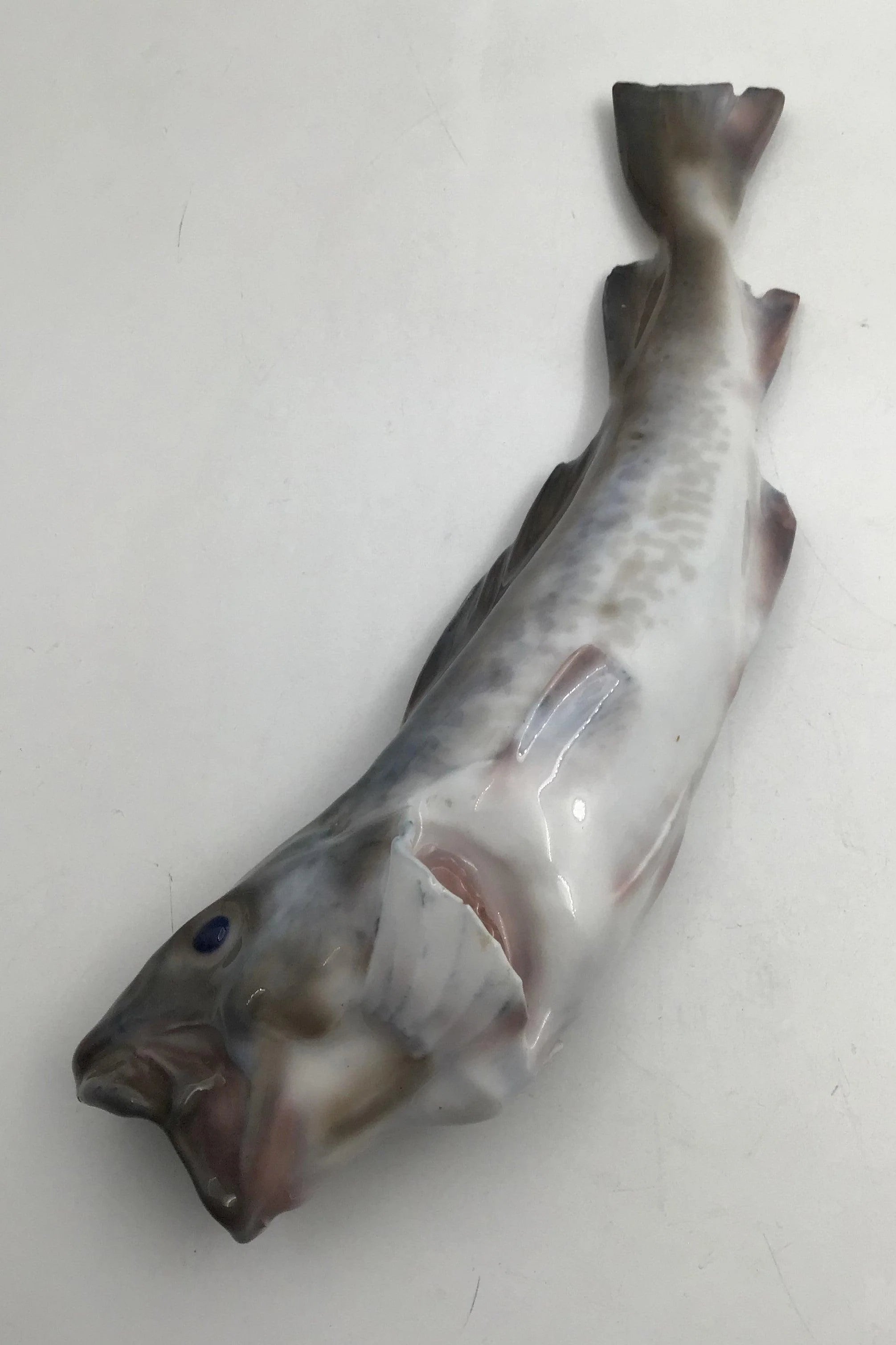 Royal Copenhagen Unique Figure of Cod / Fish signed by Hallin in 1889